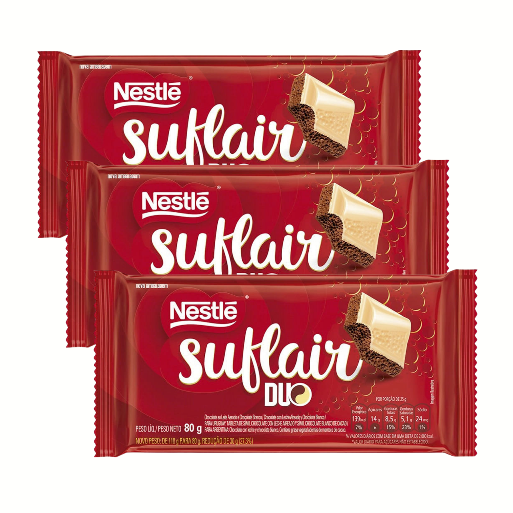 Chocolate Suflair Branco Duo Nestlé 3x80g – meubrasilonline.com
