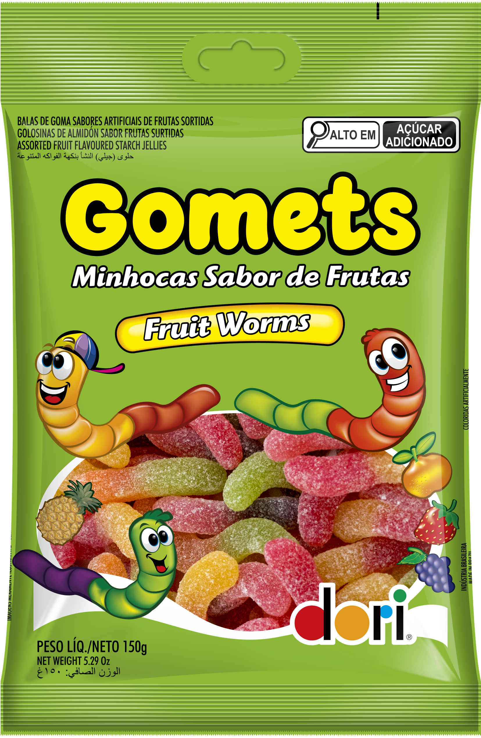 Goma Minhoca Frutas Dori 150g – meubrasilonline.com