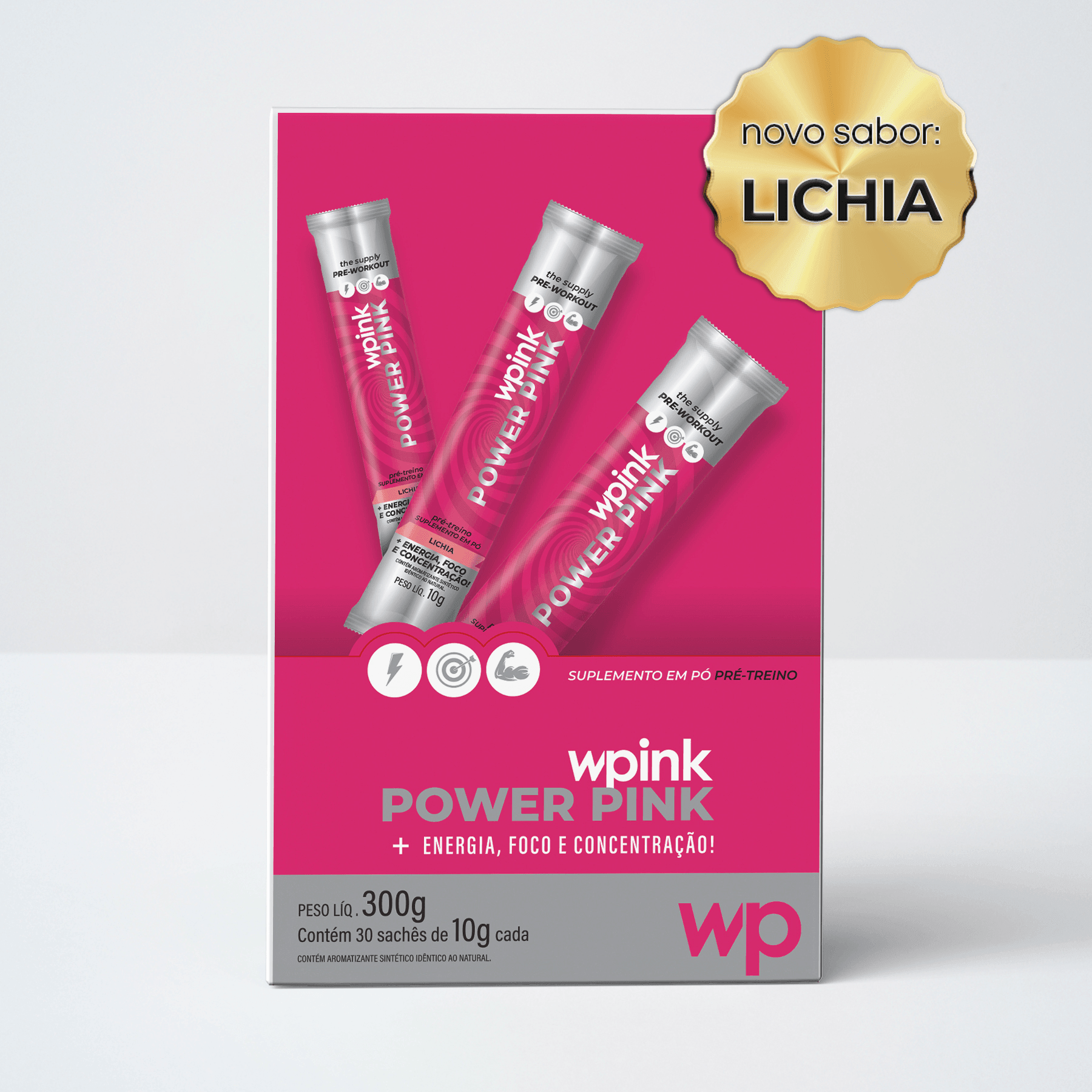 power pink de lichia - pré-treino – 300g WPink – meubrasilonline.com