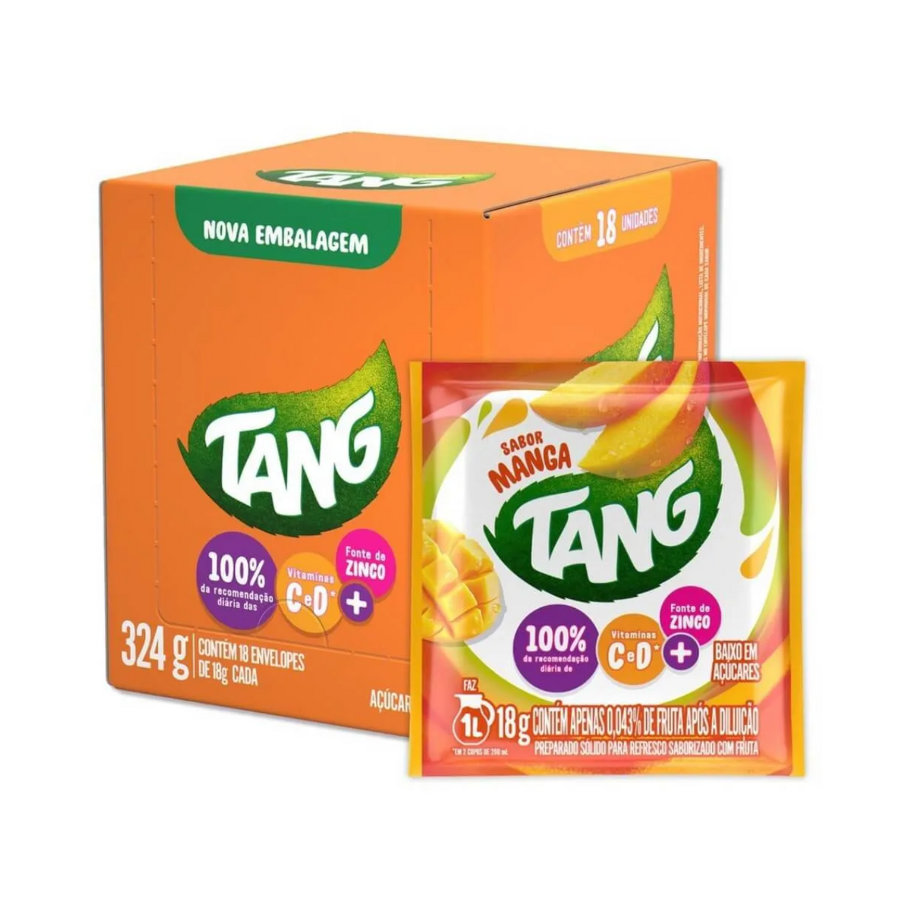 Tang Manga em Pó 15x25g - Refresco concentrado. – meubrasilonline.com